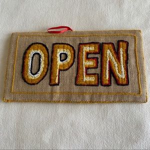 Vintage | Accents | Vintage Open Sign Handmade Boho Embroidered | Poshmark